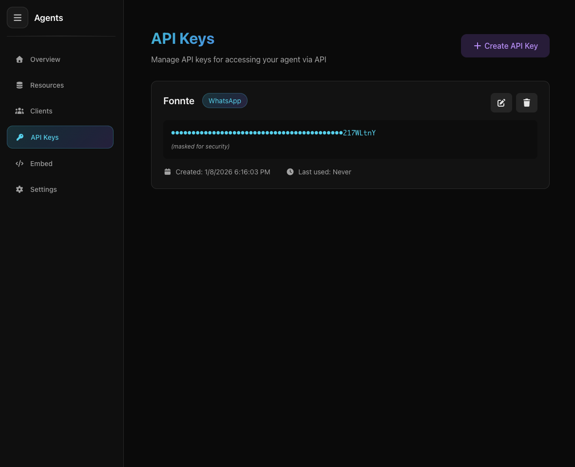 API Keys - Panduan Agent Management - Aksita.ai